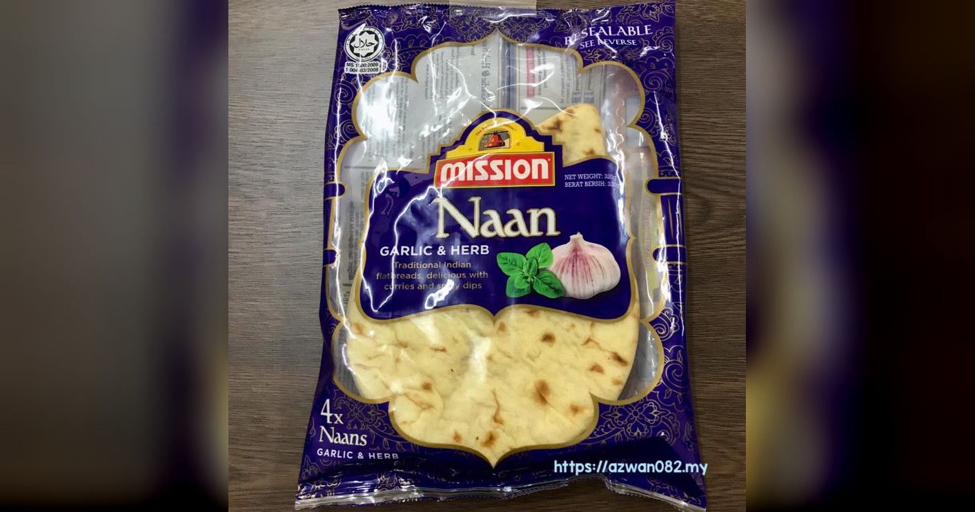 Mencuba roti garlic naan brand Mission